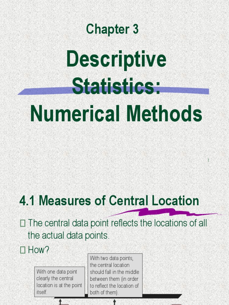 Chapter 3 Numerical Technique | PDF | Percentile | Descriptive Statistics