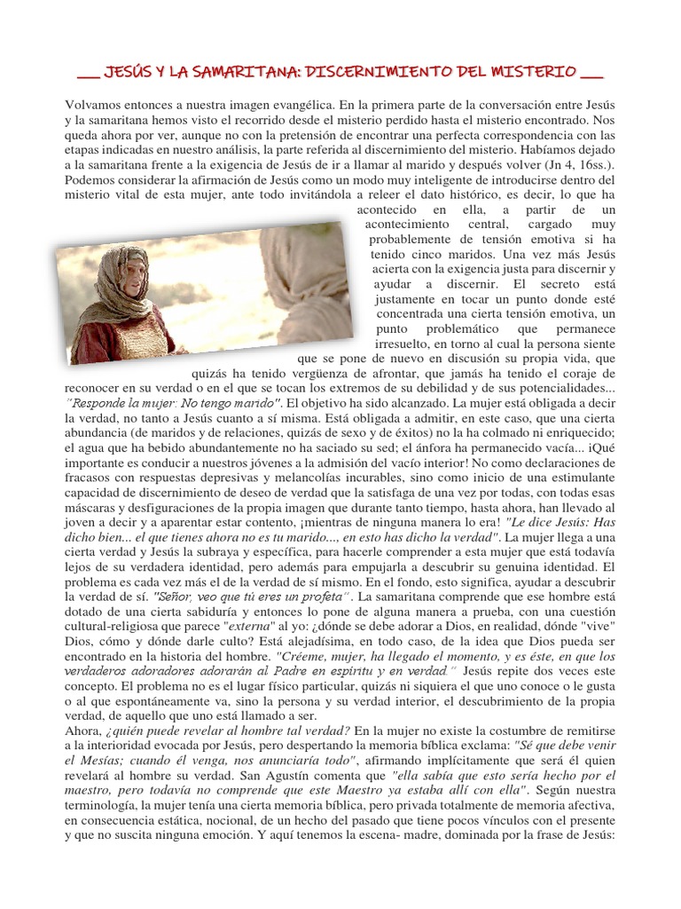 Jesús y La Samaritana | PDF | Verdad | Jesús