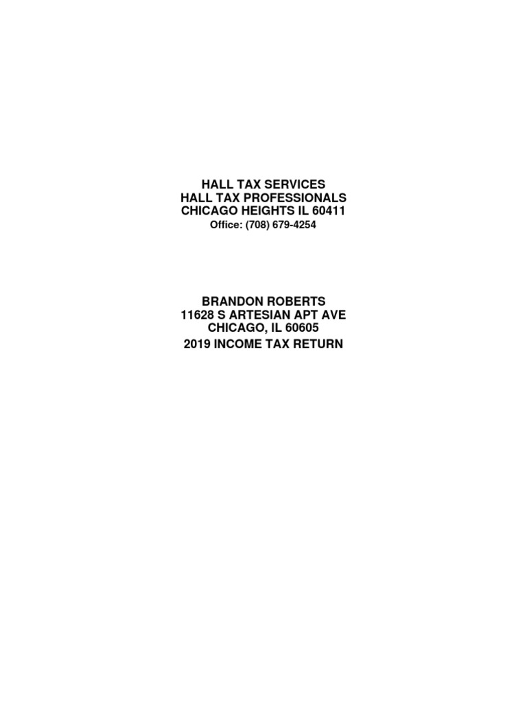 Hall Tax Services Hall Tax Professionals Chicago Heights Il 60411 | PDF ...
