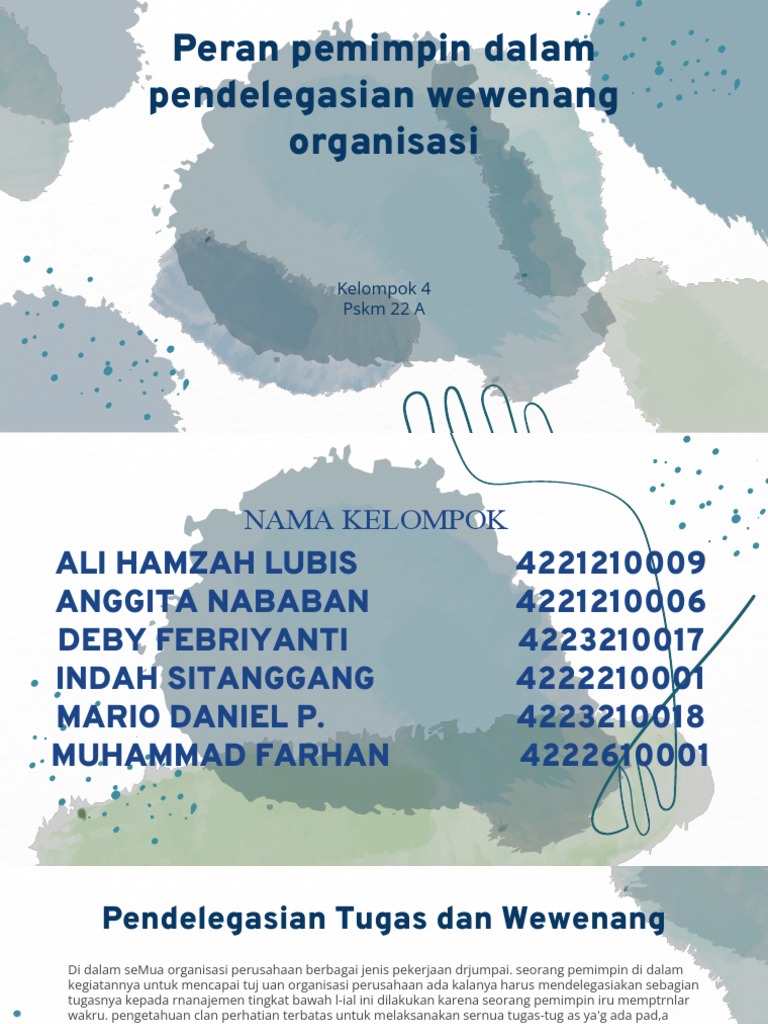 Peran Pemimpin Dalam Pendelegasian Wewenang Organisasi | PDF