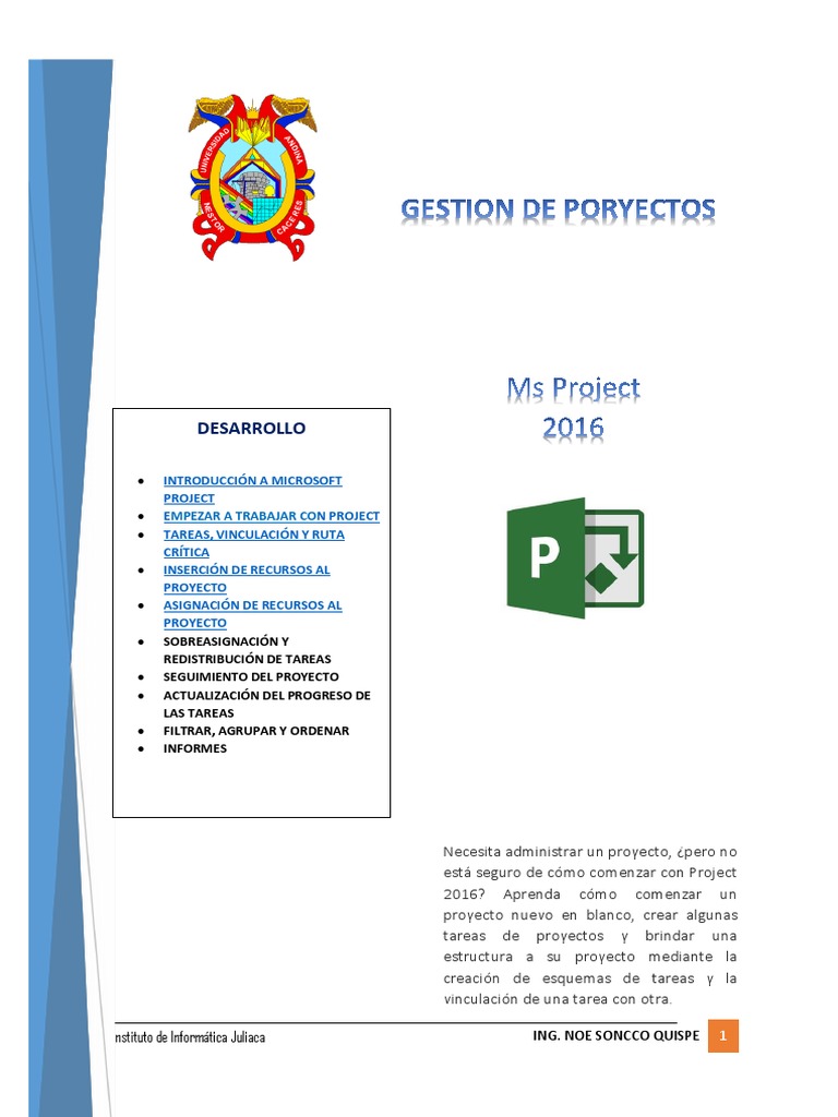 Manual de Ms Project 2016 | PDF | Calendario | Planificación