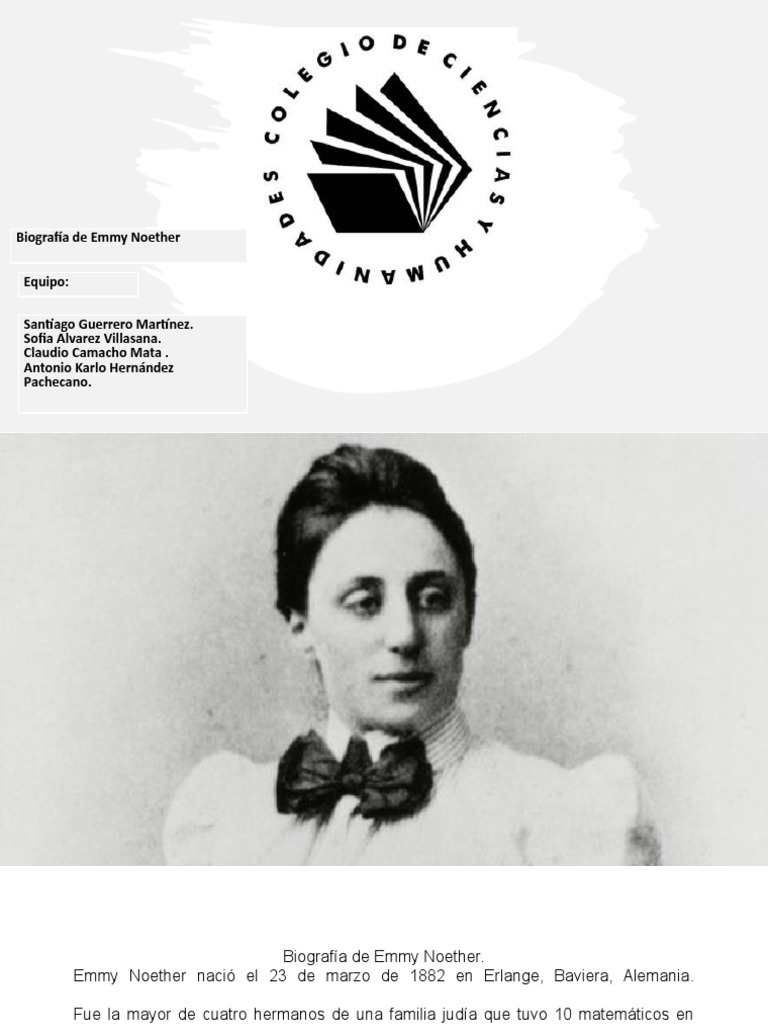 La vida y contribuciones pioneras de la matemática Emmy Noether | PDF | Matemáticas | Física