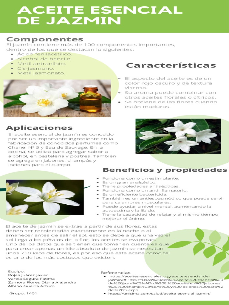 Aceite Esencial De Jazmin Pdf Petróleo
