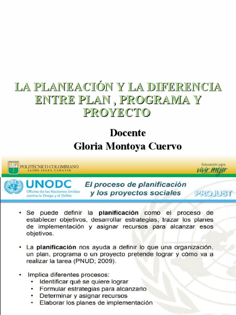 La diferencia entre la planificación, los programas y los proyectos ...