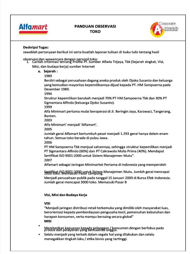 Panduan Observasi Toko - Compress | PDF