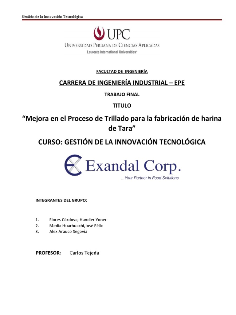 Introduccion Exandal Taf | PDF | Innovación | Perú