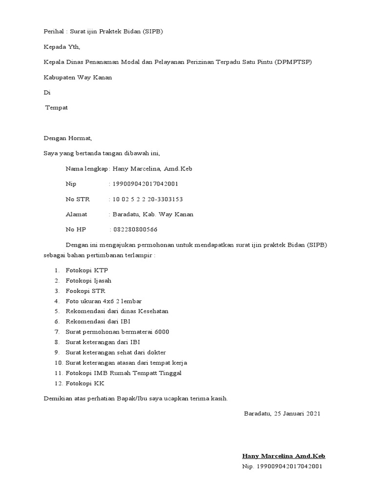 Permohonan SIPB | PDF