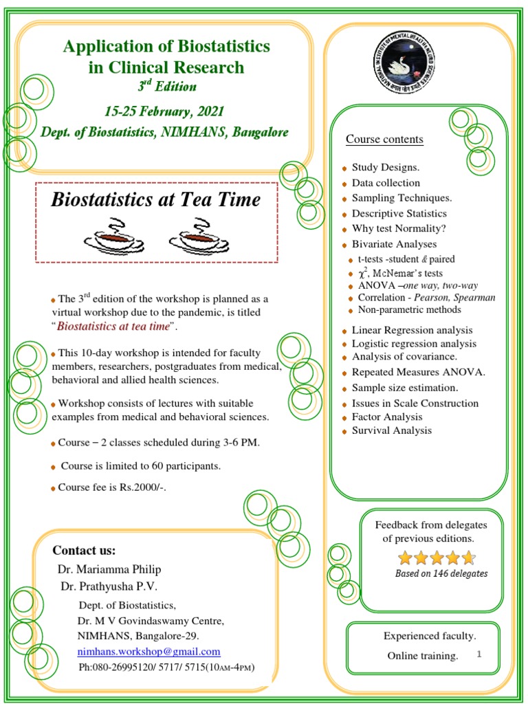 Brochure 2021 | PDF | Statistics | Biostatistics