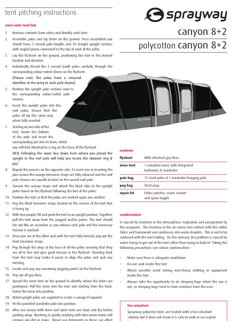 Tent 5 Pitching Instructions | PDF | Tent | Manufactured Goods