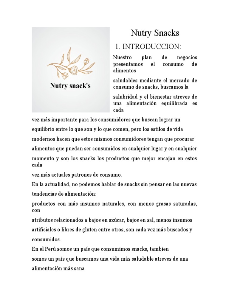 Nutry Snacks 1 | PDF | Nutrición | Dieta y nutrición