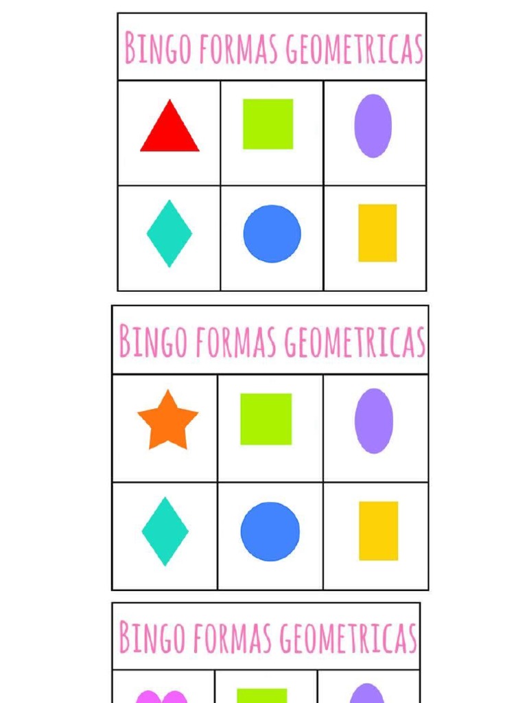 Lotería Figuras Geométricas | PDF