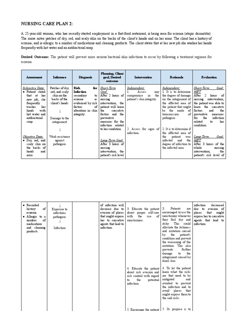 NURSING CARE PLAN 2 - Written Report | PDF | Dermatitis | Infection