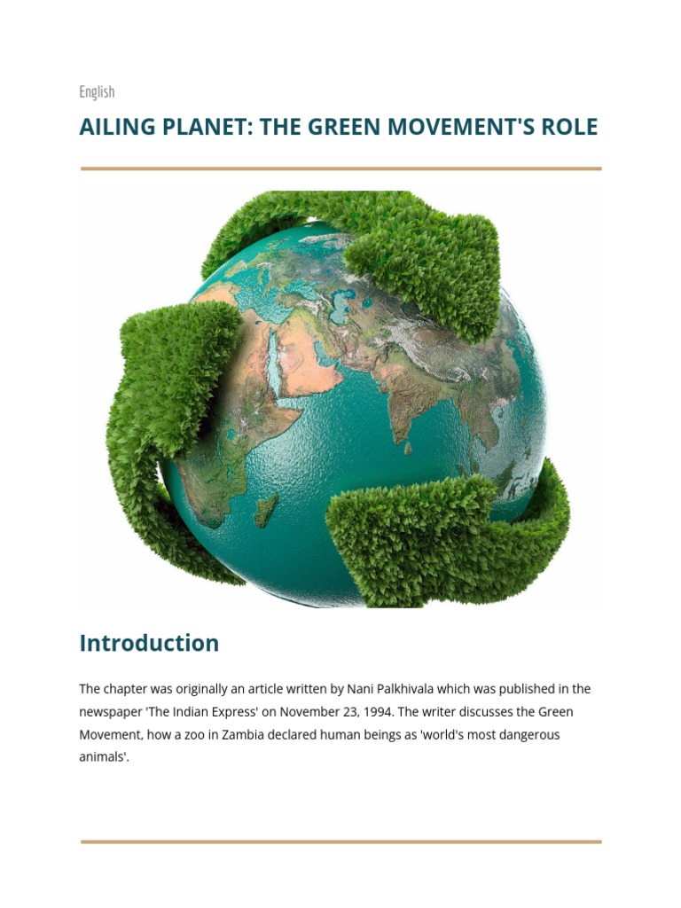 Ailing Planet | PDF | Environmentalism | Natural Environment