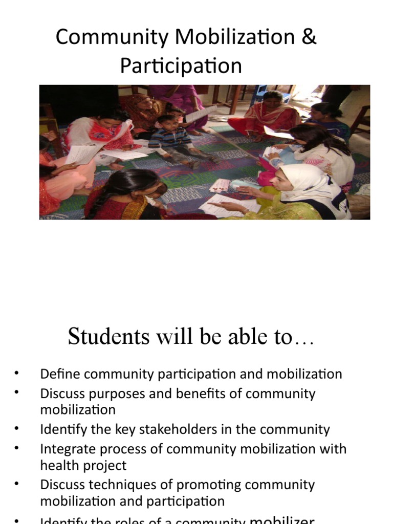 Community Mobalization & Participation | PDF | Community | Collective ...