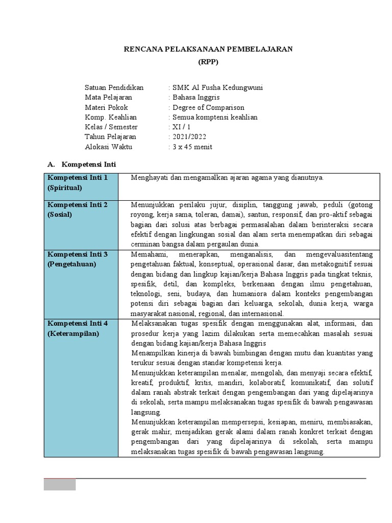 Format RPP SMK TP 2223 | PDF