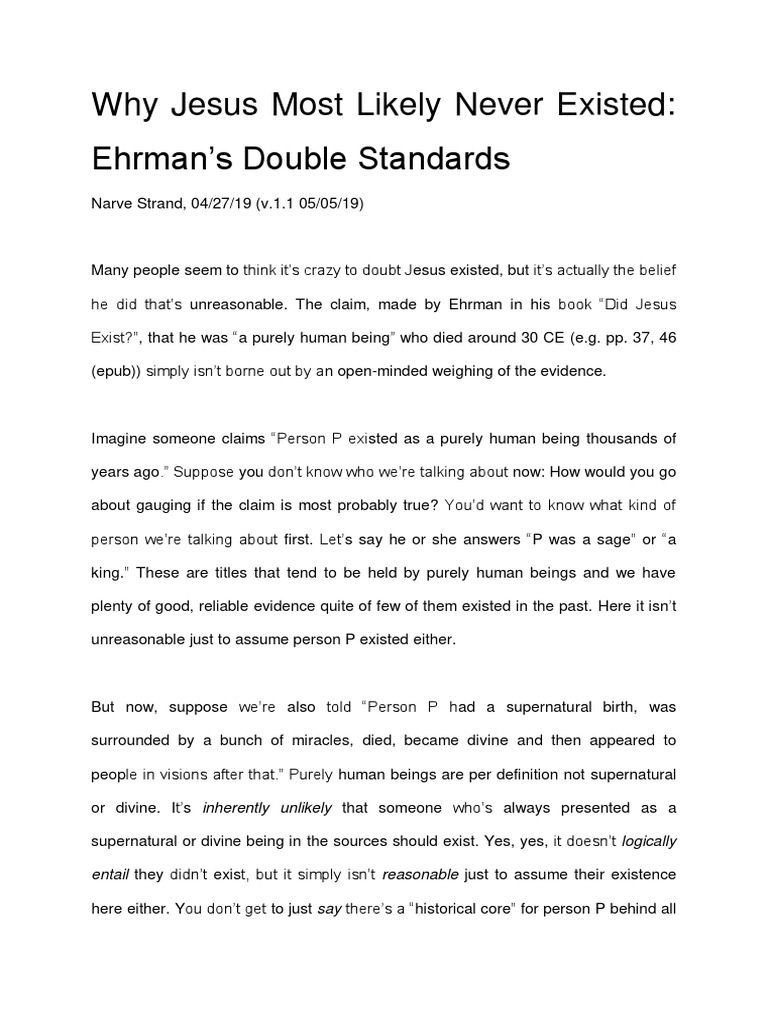 Jesus' Existence: Debunking Ehrman | PDF | Jesus | Paul The Apostle