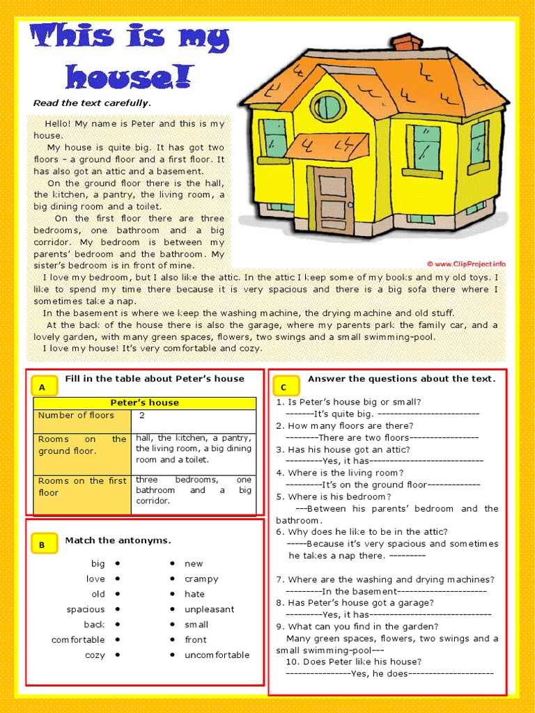 Lesson2 4 This Is My House ANSWERS | PDF | Room | Interior Design