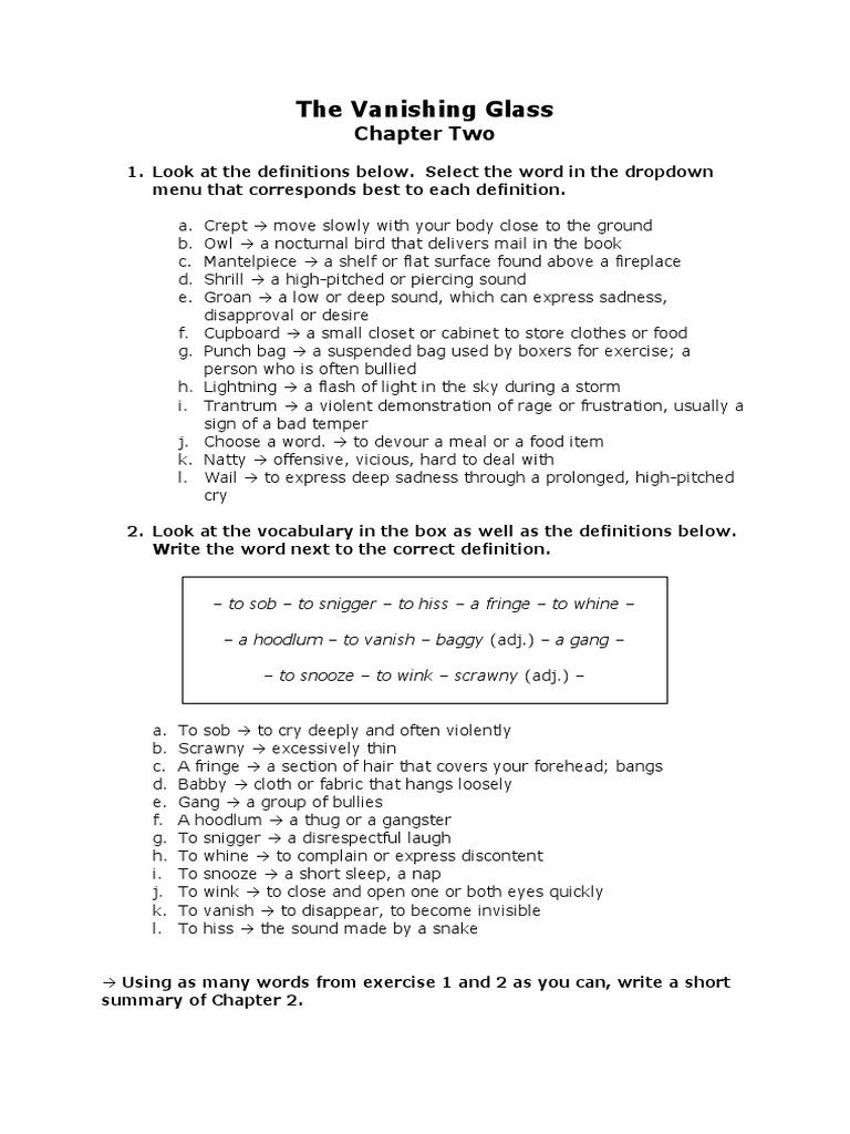 Harry Potter - Chapter 2 Worksheet | PDF