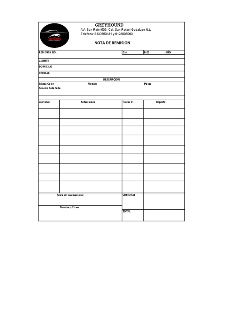 Nota de Remision-01 | PDF