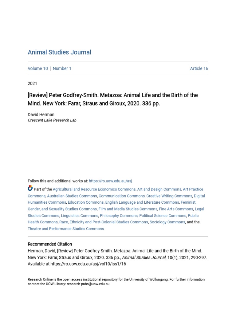 (Review) Metazoa de Peter Godfrey-Smith | PDF | Mind | Brain