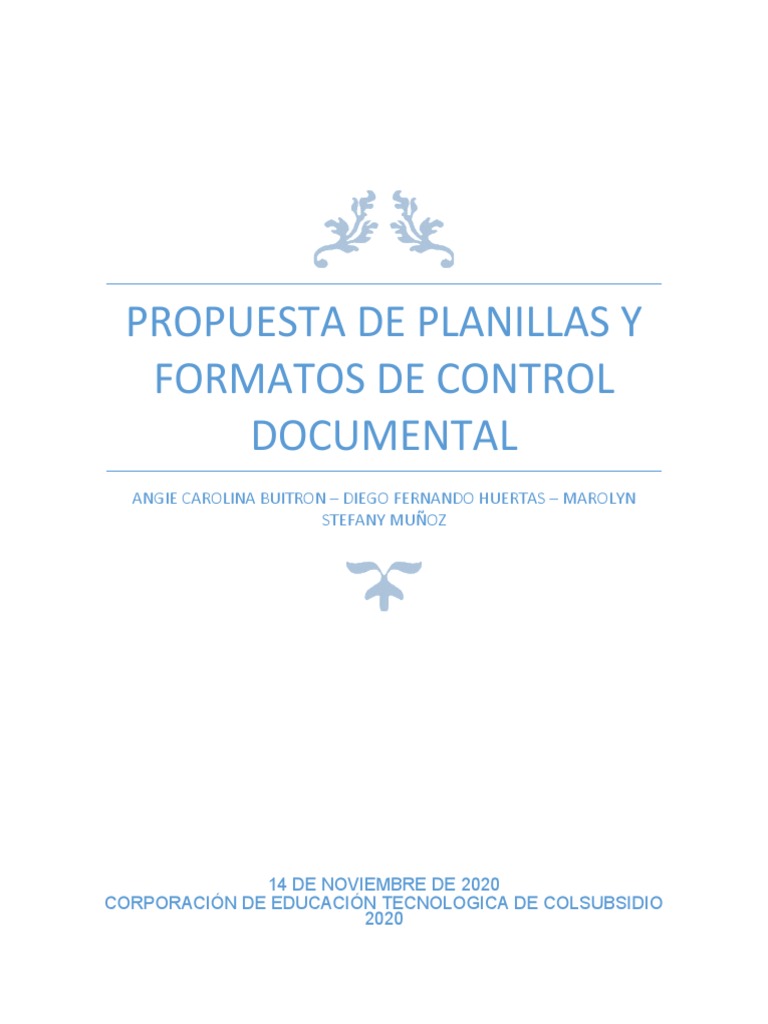 Planillas de Control Documental | PDF | Gestión de registros