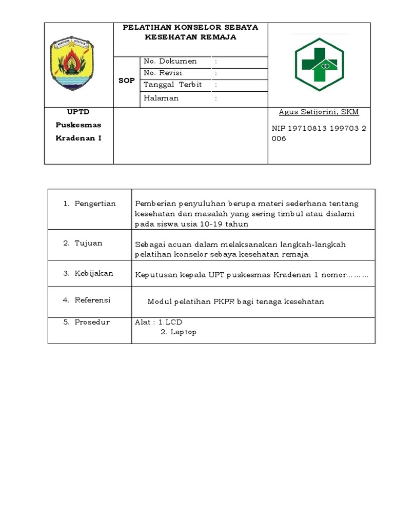 Pelatihan Konselor Sebaya Kesehatan Remaja | PDF