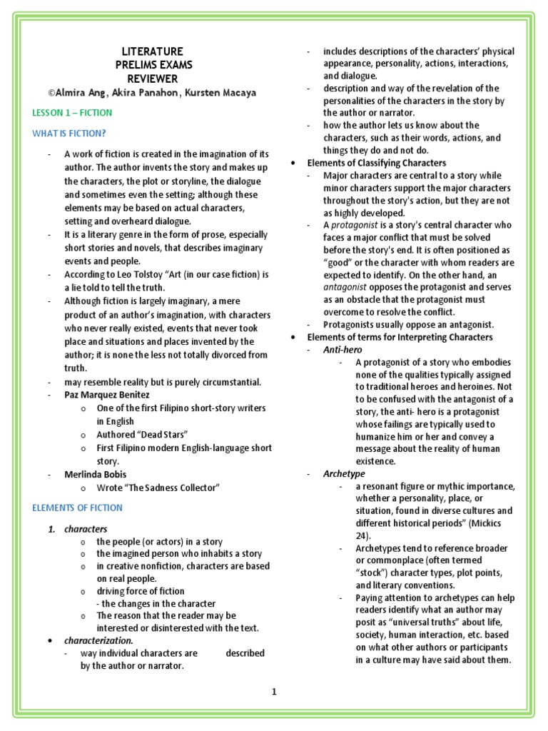 G11 Literature Fourth Quarter | PDF | Narration | Plot (Narrative)