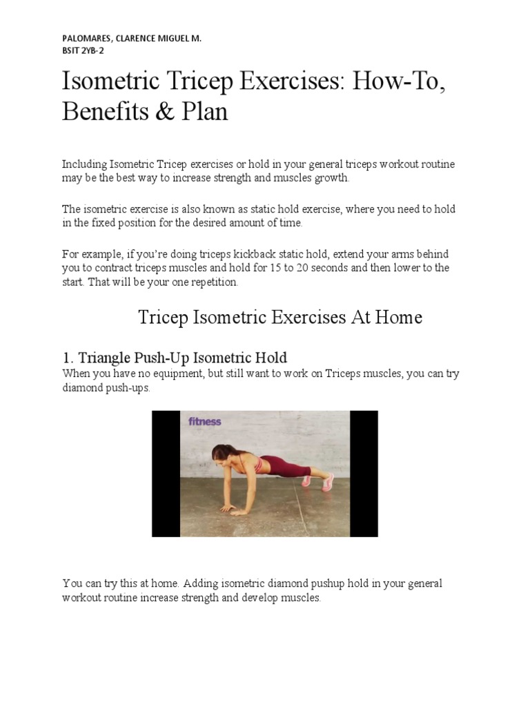 Isometric Exercise Plan | PDF | Strength Training | Physical Exercise