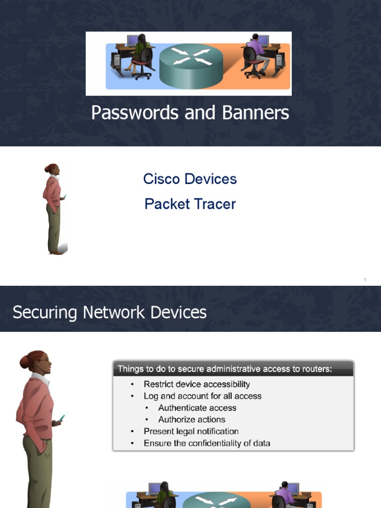 1 Passwords And Banners Cisco Devices Packet Tracer Pdf Router Computing Password