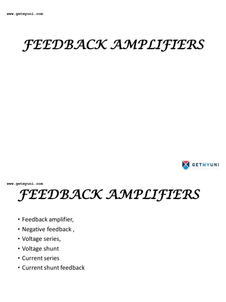 Computer Science Engineering - Engineering - Electronic Devices and Circuits - Feedback ...