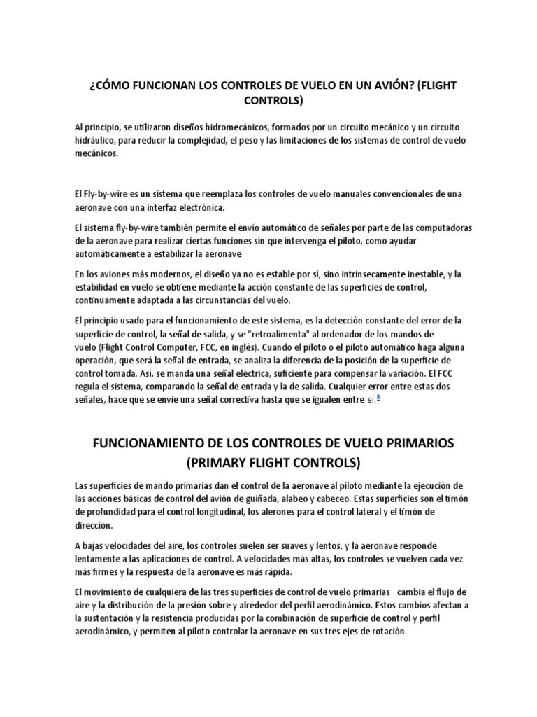 Cómo funcionan los principales controles de vuelo en un avión ...