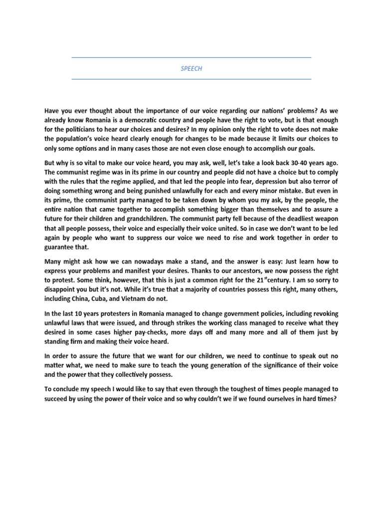 SPEECH Eng | PDF | Communism