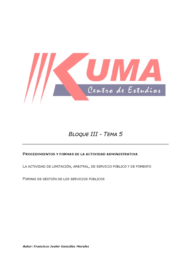 Tema 5. Procedimientos y Formas de La Actividad Administrativa | PDF | Interés público | Regulación