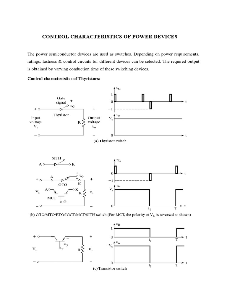 Control Characteristics of Power Devices | PDF