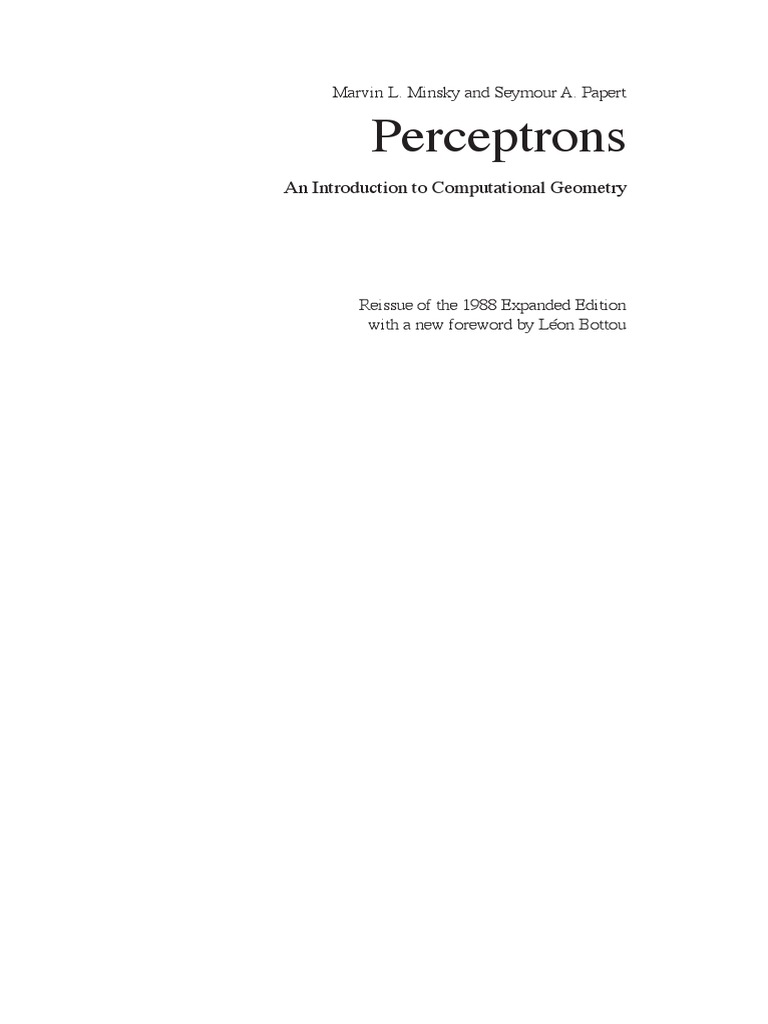 Minsky1969 - An Introduction To Computational Geometry | PDF | Deep Learning | Cognitive Science