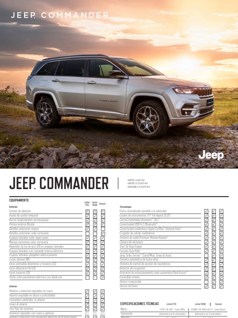Ficha Tecnica Commander Oct 22 | PDF | Tracción en las cuatro ruedas | todoterreno