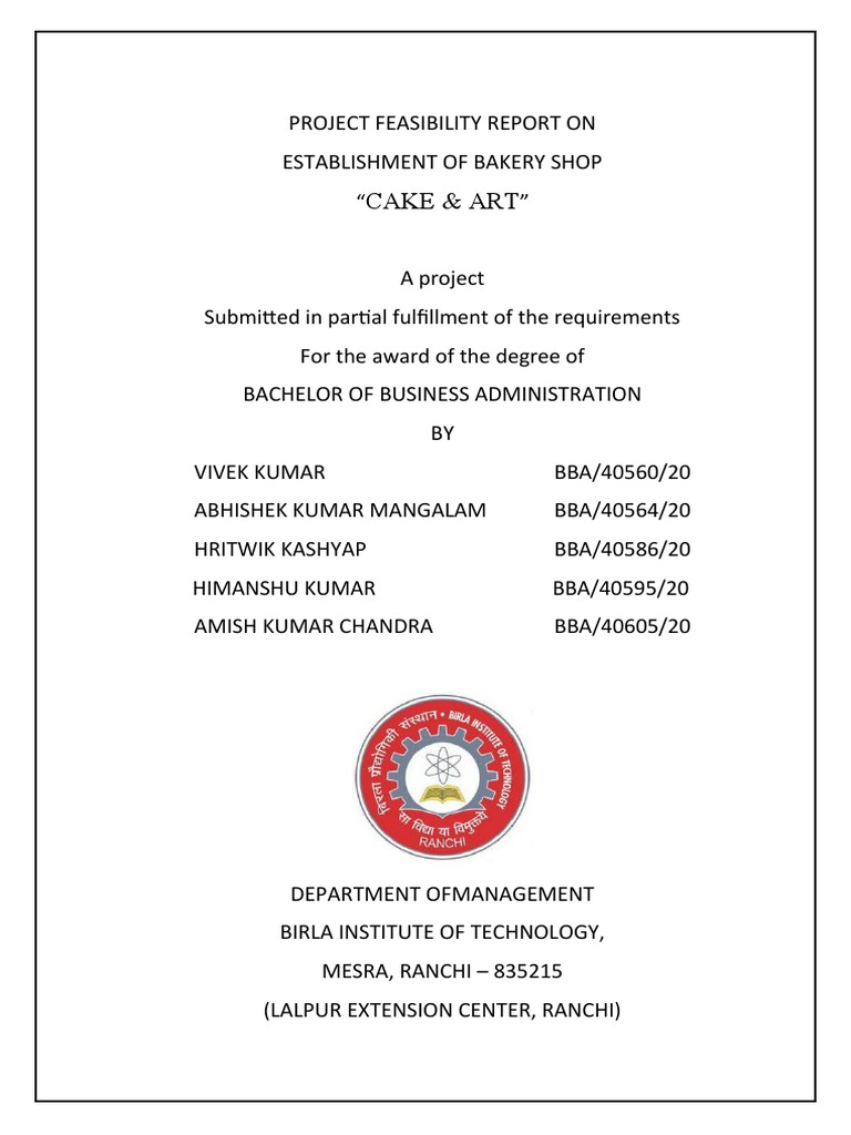 PFR Final Project On A Bakery Shop | PDF