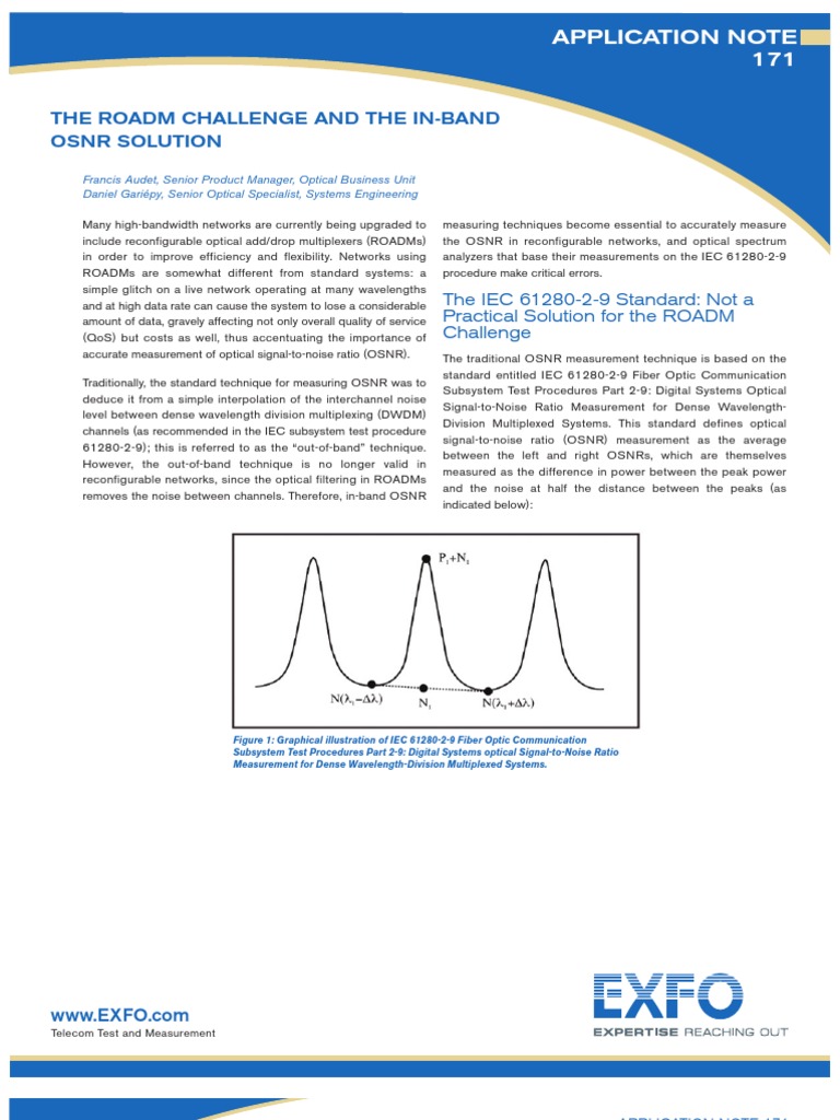 Exfo in Band Osa Mjerenje | PDF | Wavelength Division Multiplexing ...