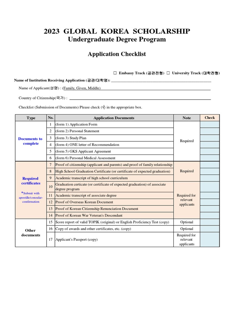 2023 GKS-U Application Forms | PDF | Physical Examination | Substance Abuse