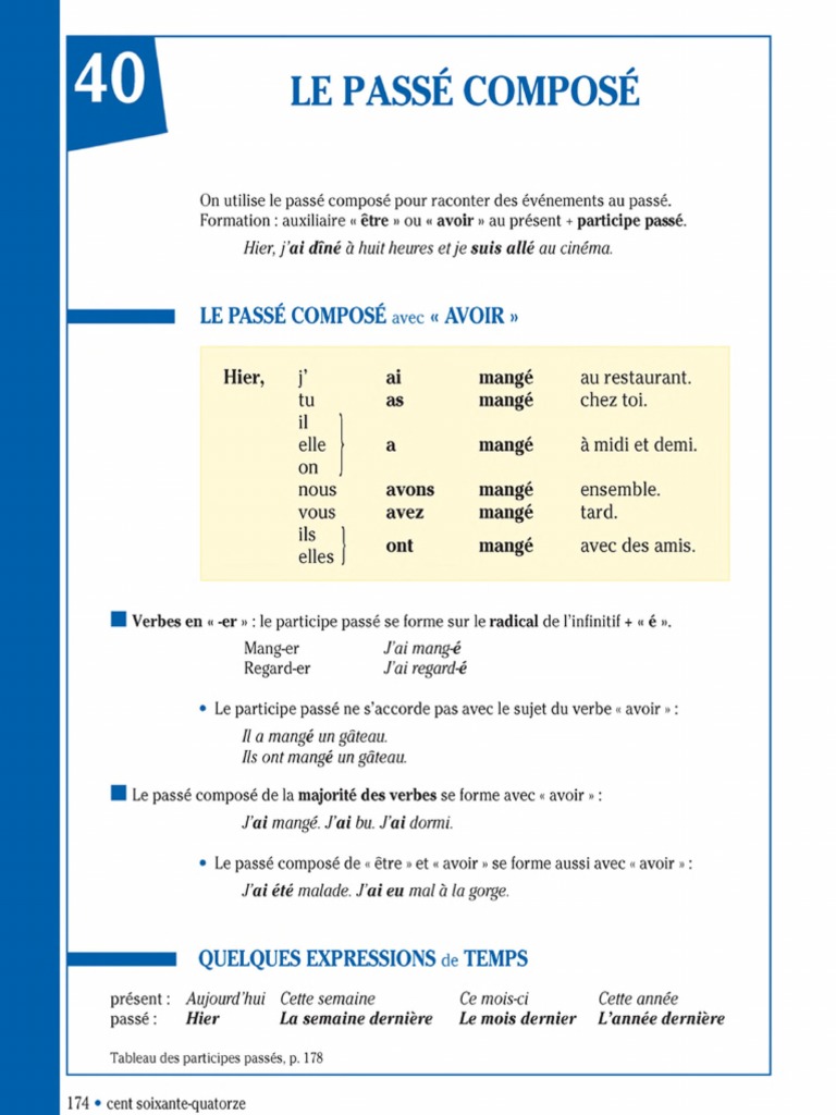 Passé composé | PDF