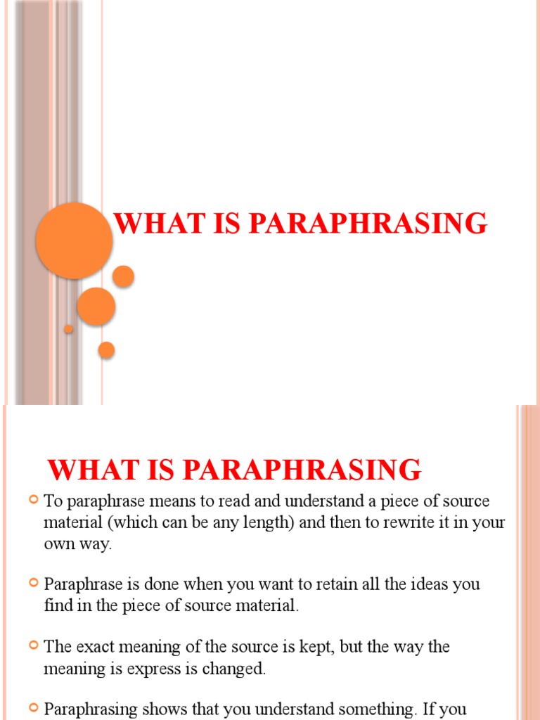 What Is Paraphrasing | PDF | Word | Languages