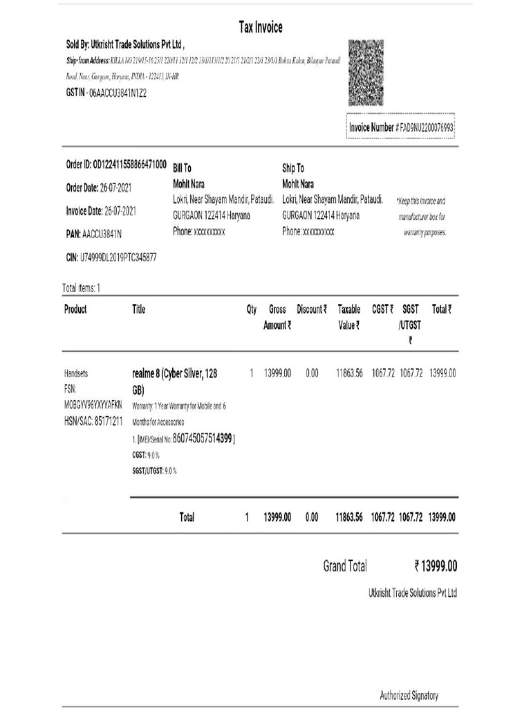 Imgtopdf Bill Flipkart PDF