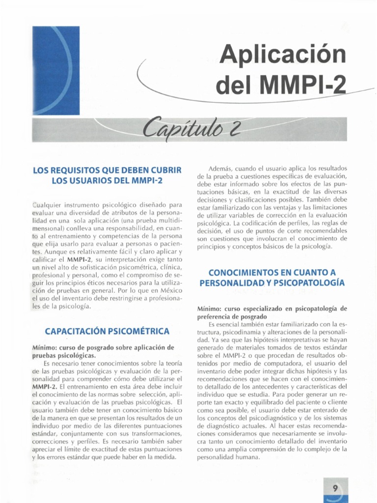 Capítulo 2 - Aplicación Del MMPI 2R | PDF