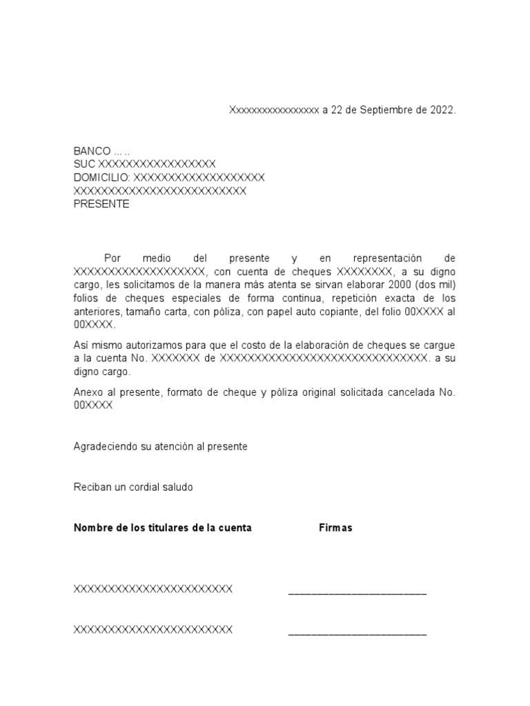 Solicitud de Cheques Especiales | PDF
