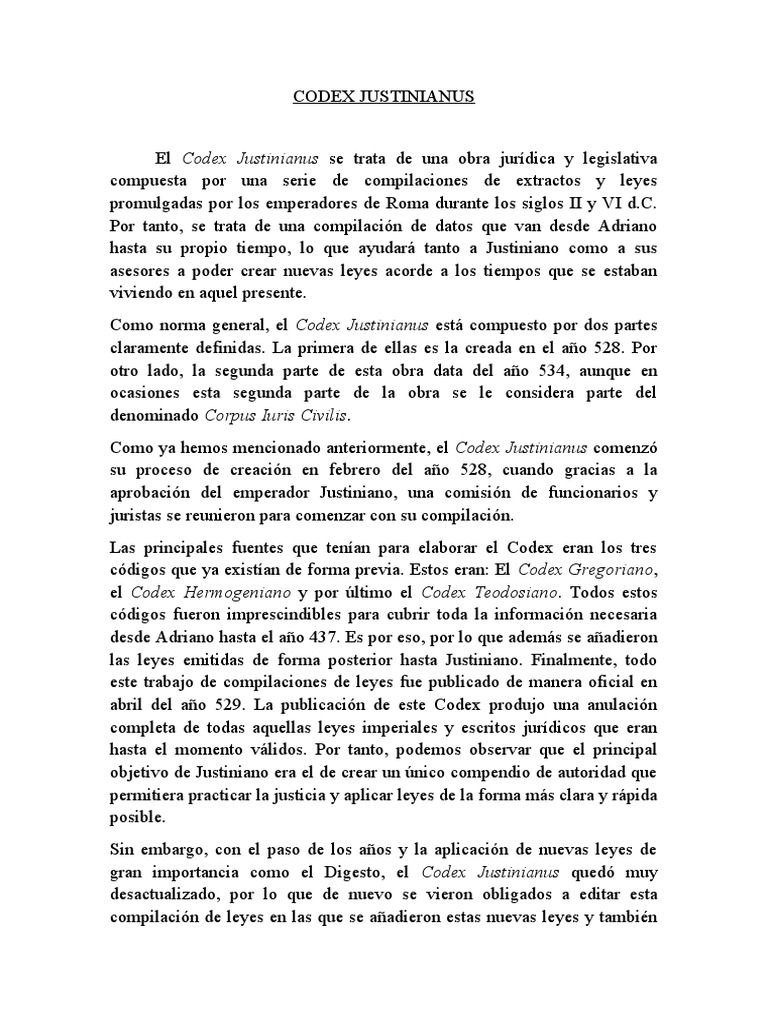 Codex Justinianus | PDF | Justiniano I | Justicia