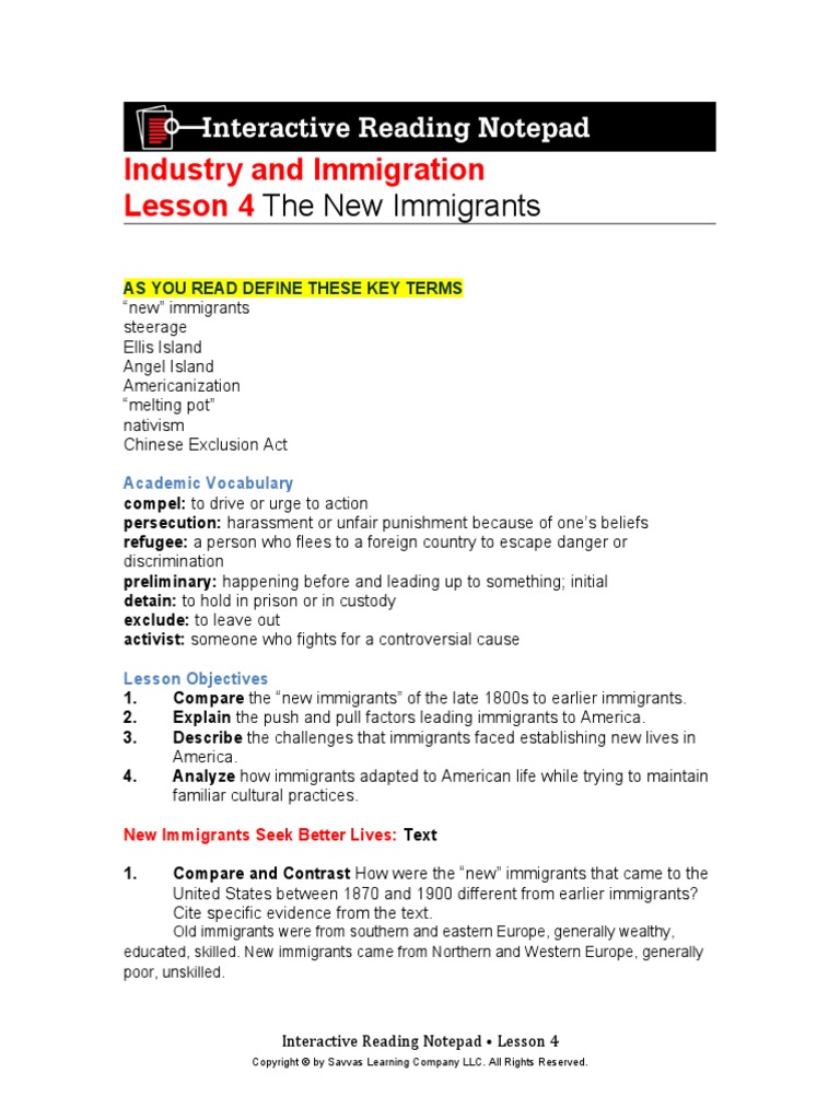 The New Immigrants | PDF | Immigration | The United States