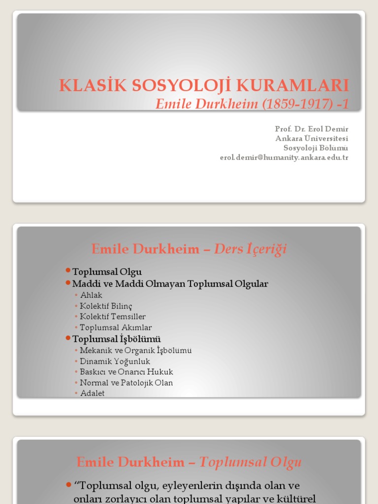 Emile Durkheim (1859-1917) - 1 | PDF