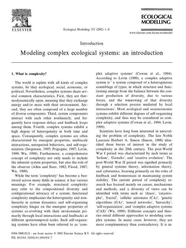 Modeling Complex Ecological Systems - An Introduction | PDF | Ecology ...