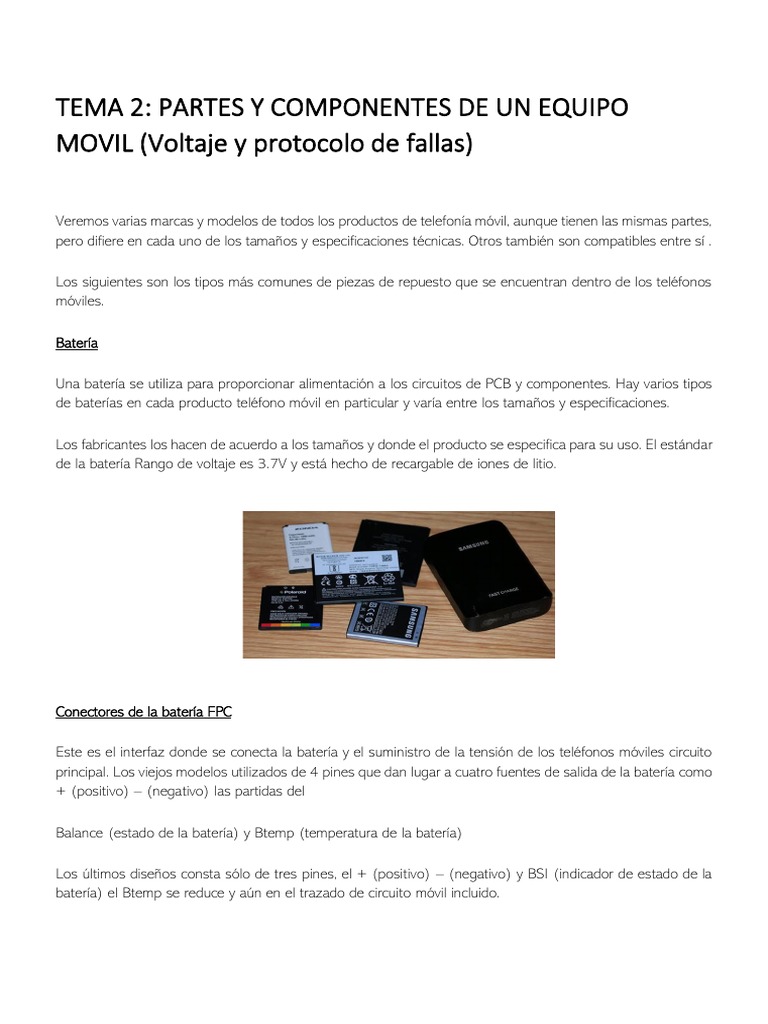 Partes y componentes clave de los teléfonos móviles y sus funciones ...