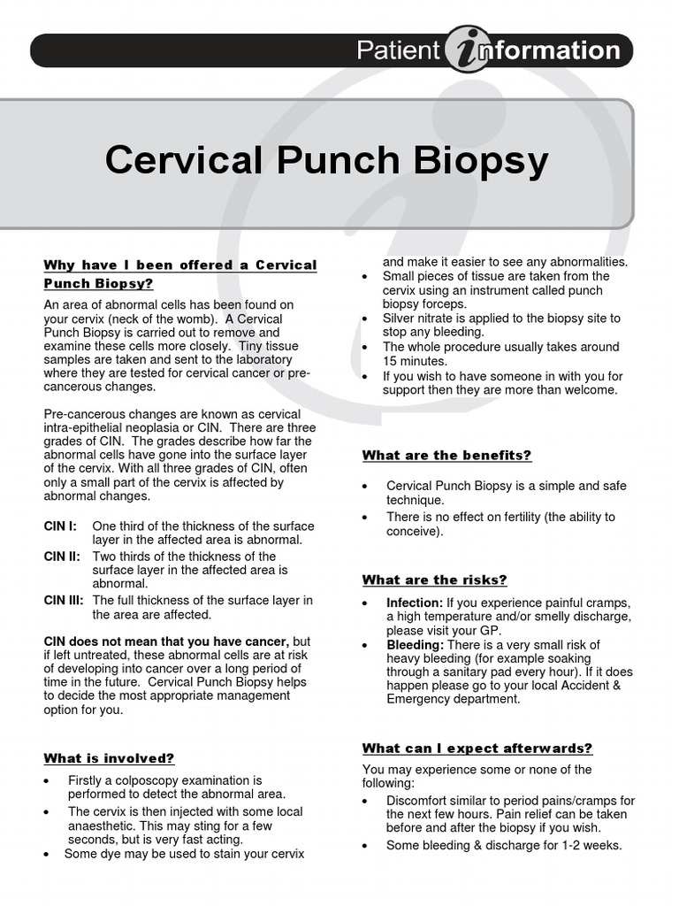 Cervical Punch Biopsy PIL | PDF | Cervical Cancer | Biopsy